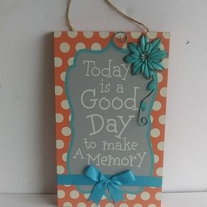 Hobby Lobby | Accents | Aqua And Peach Tin Sign | Poshmark